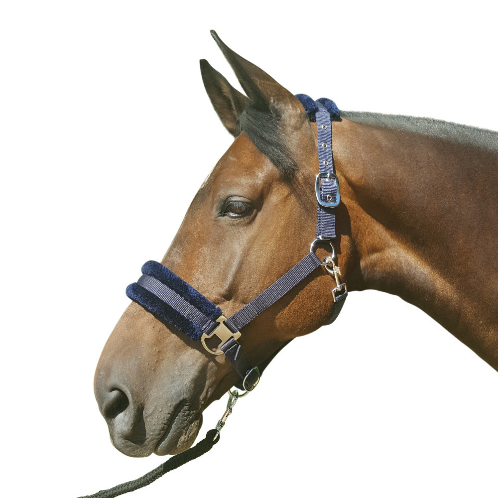 Hy Equestrian - Hy Equestrian Faux Fur Padded Head Collar & Lead Rope